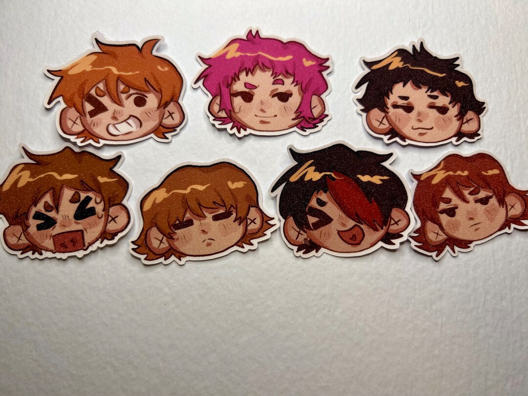 PRE ORDER: Scott Pilgrim Character 2x2 Glitter Waterproof Stickers Die ...