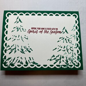 Handmade Christmas Greeting Trees Set of 4 Cards - Etsy