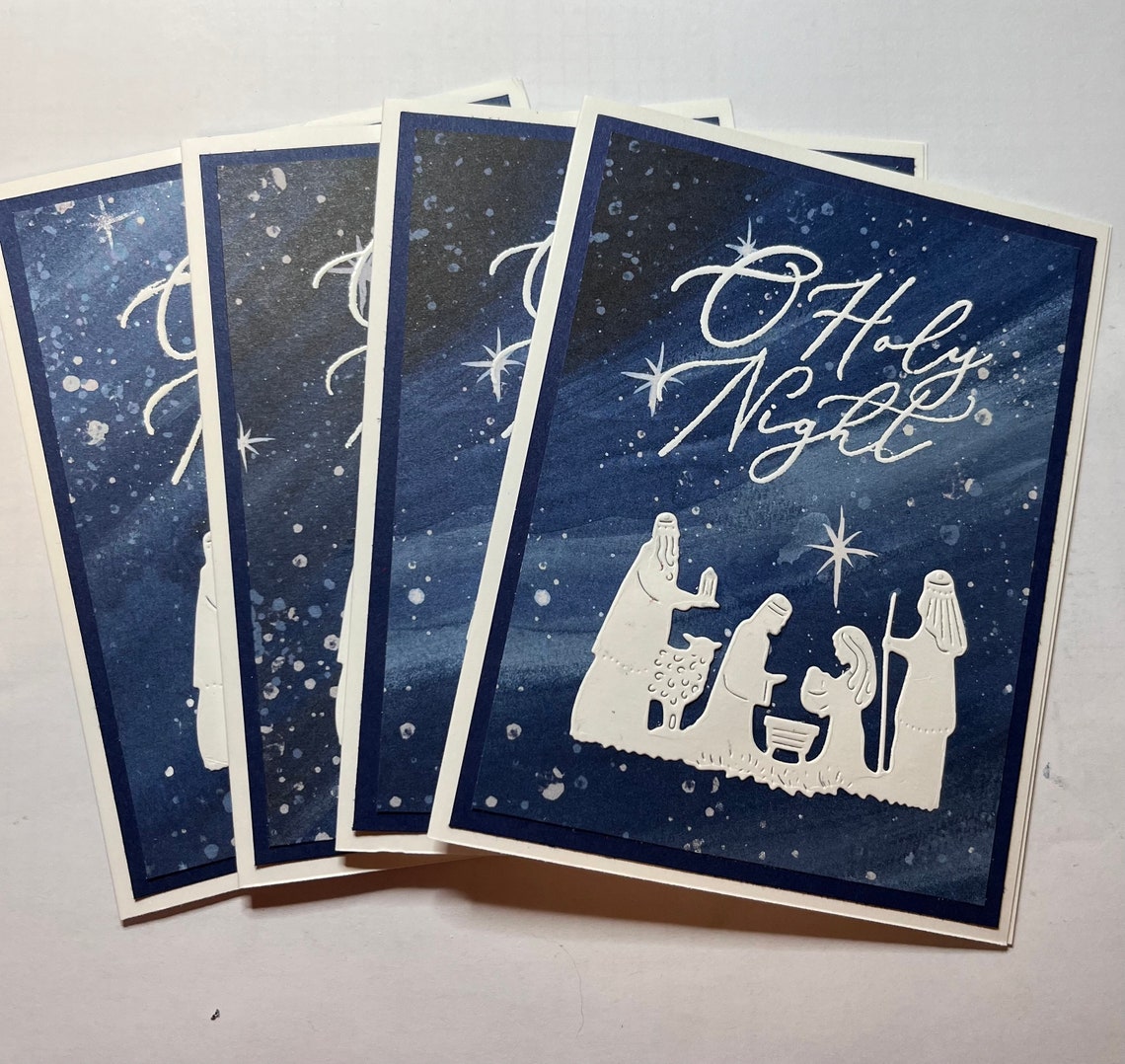 Handmade Christmas Greeting Nativity Set of 4 Cards - Etsy