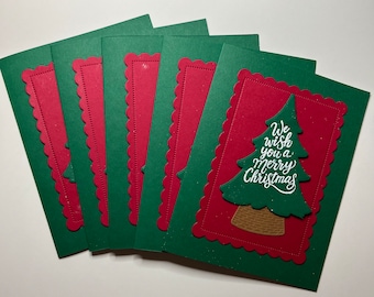 Handmade Christmas Greeting Card Set of 5 - Etsy
