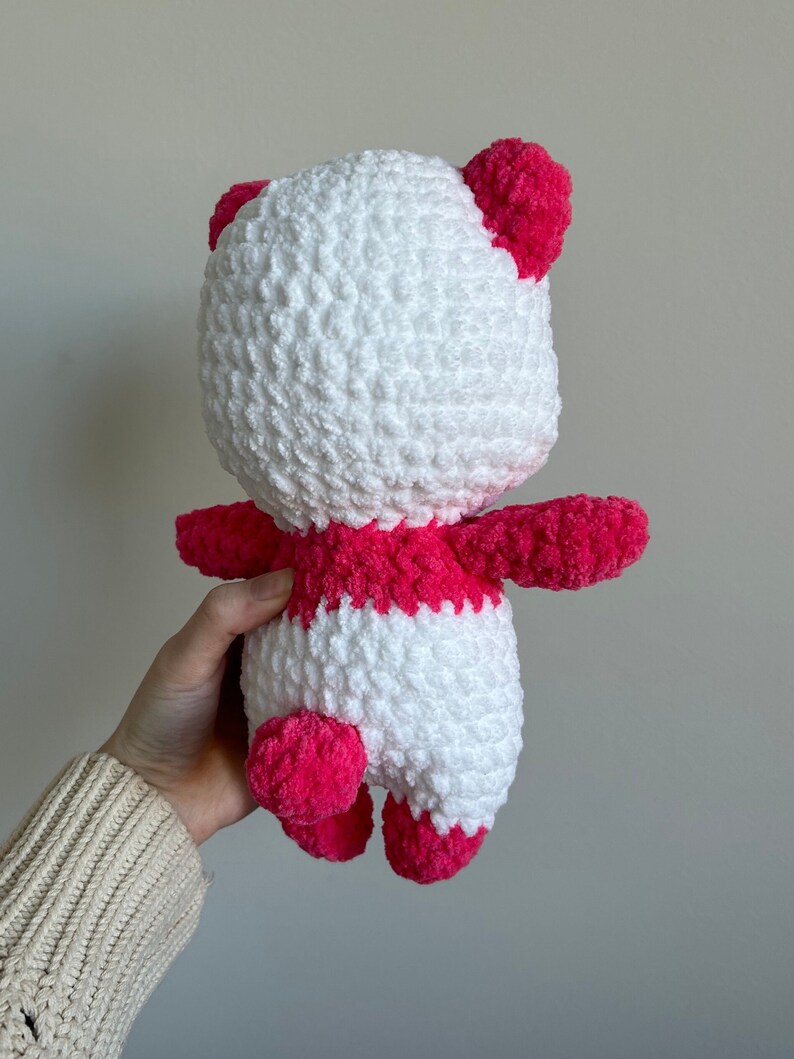 Crochet Pink Panda Bear Plushie Handmade Stuffed Animal - Etsy