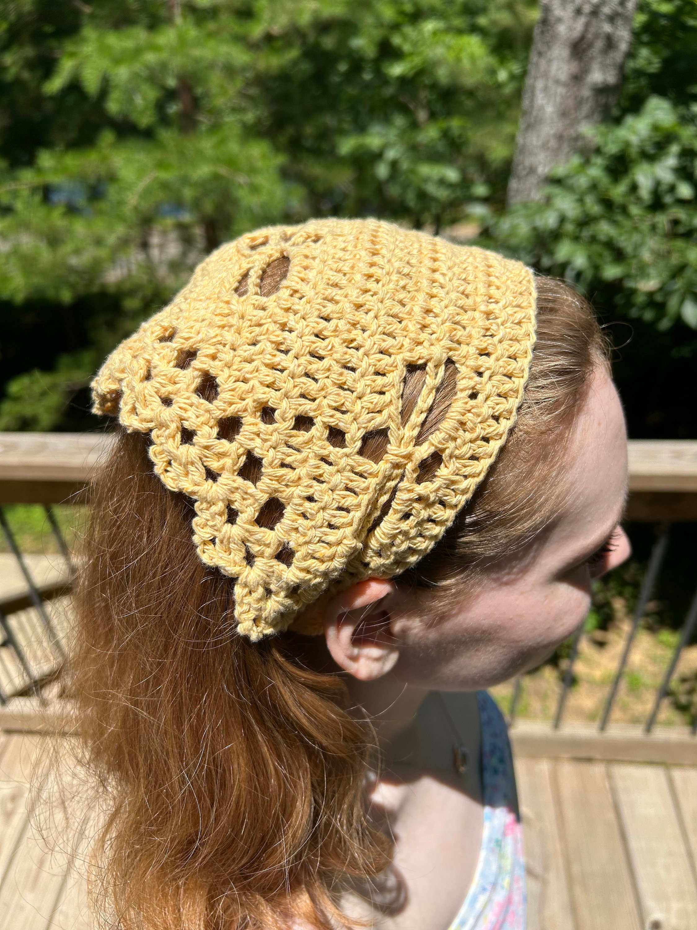 Crochet Dragonfly Headband Bandana Handmade - Etsy