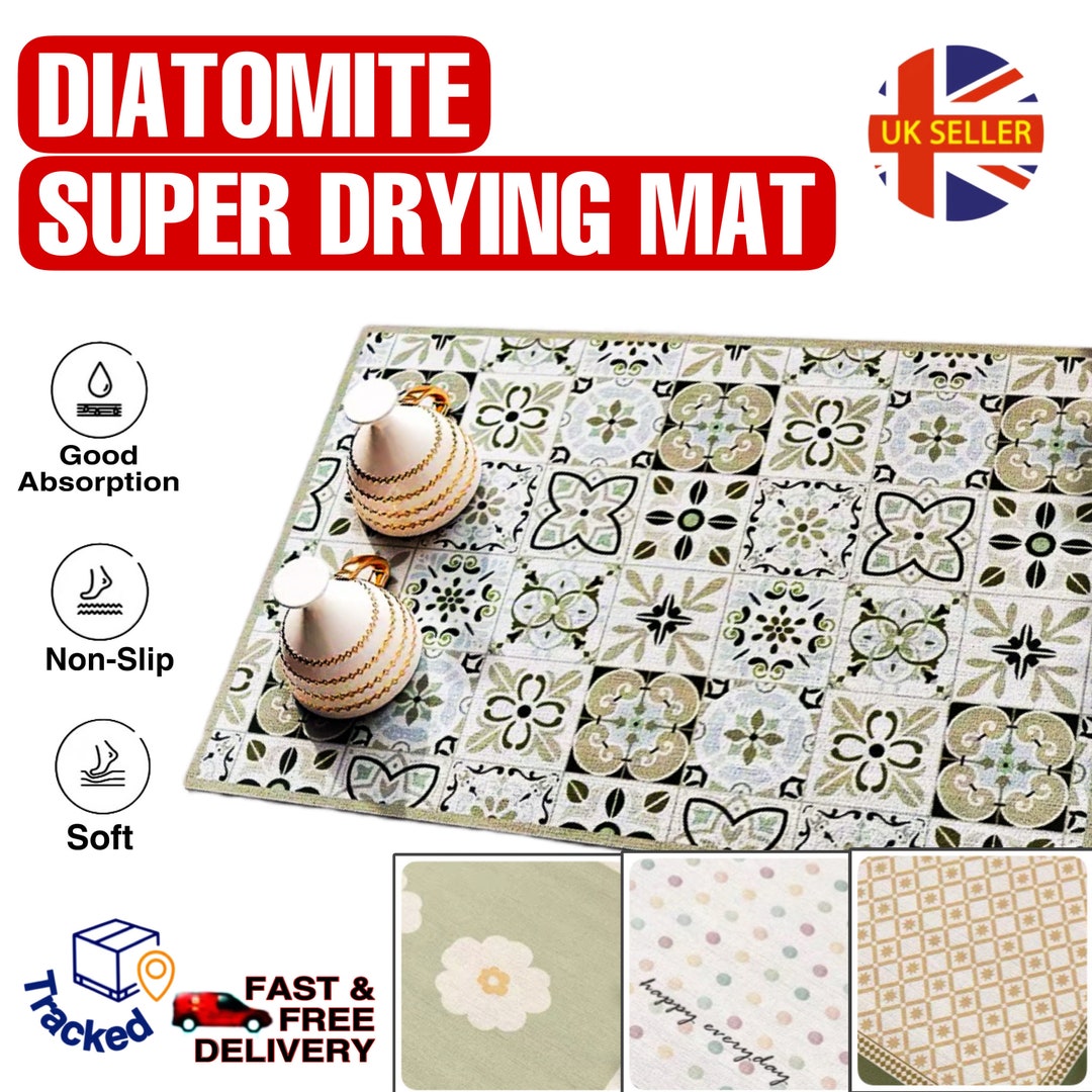 Diatomite Stone Bath Mat Super Absorbent Drying Bathmat Rugs Non Slip ...