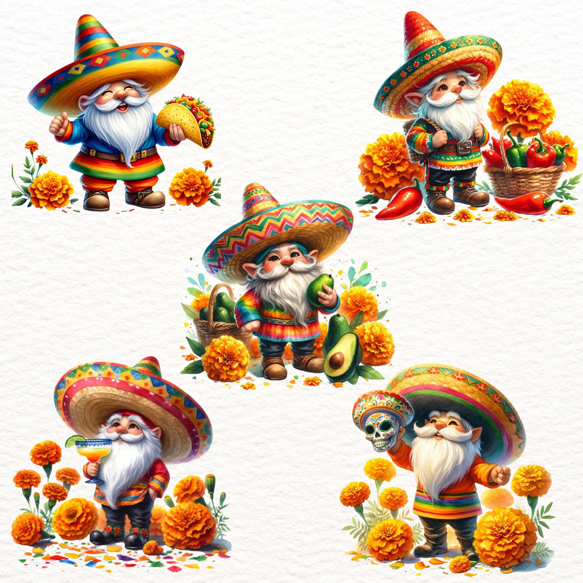 Watercolor Cinco De Mayo Gnomes,cinco De Mayo PNG Clipart, Mexican ...