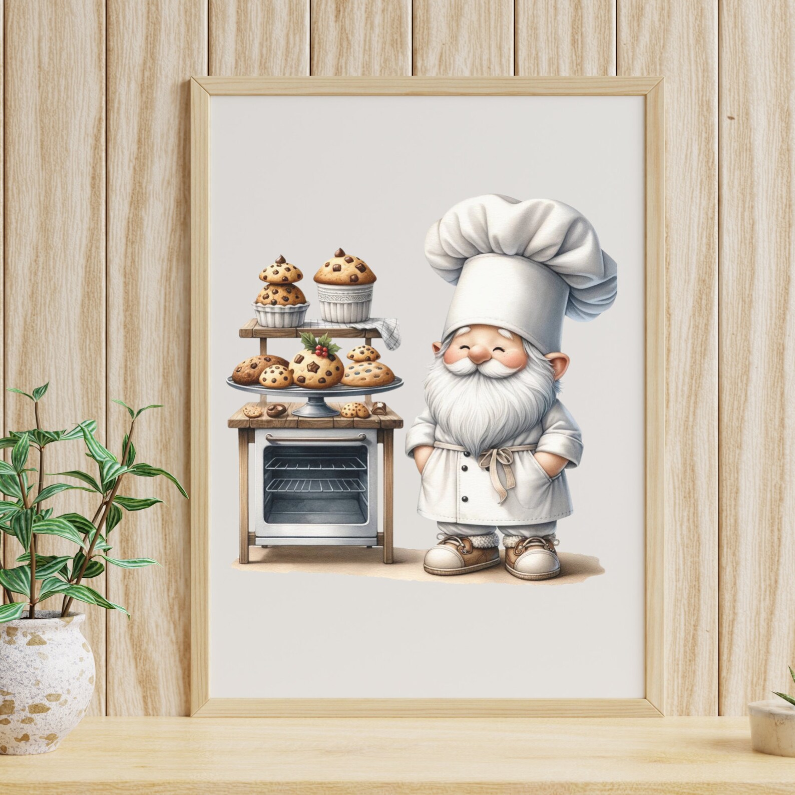 Watercolor Baker Gnomes Clipart, Cute Gnome Clipart ,cute Bakery ,15 ...