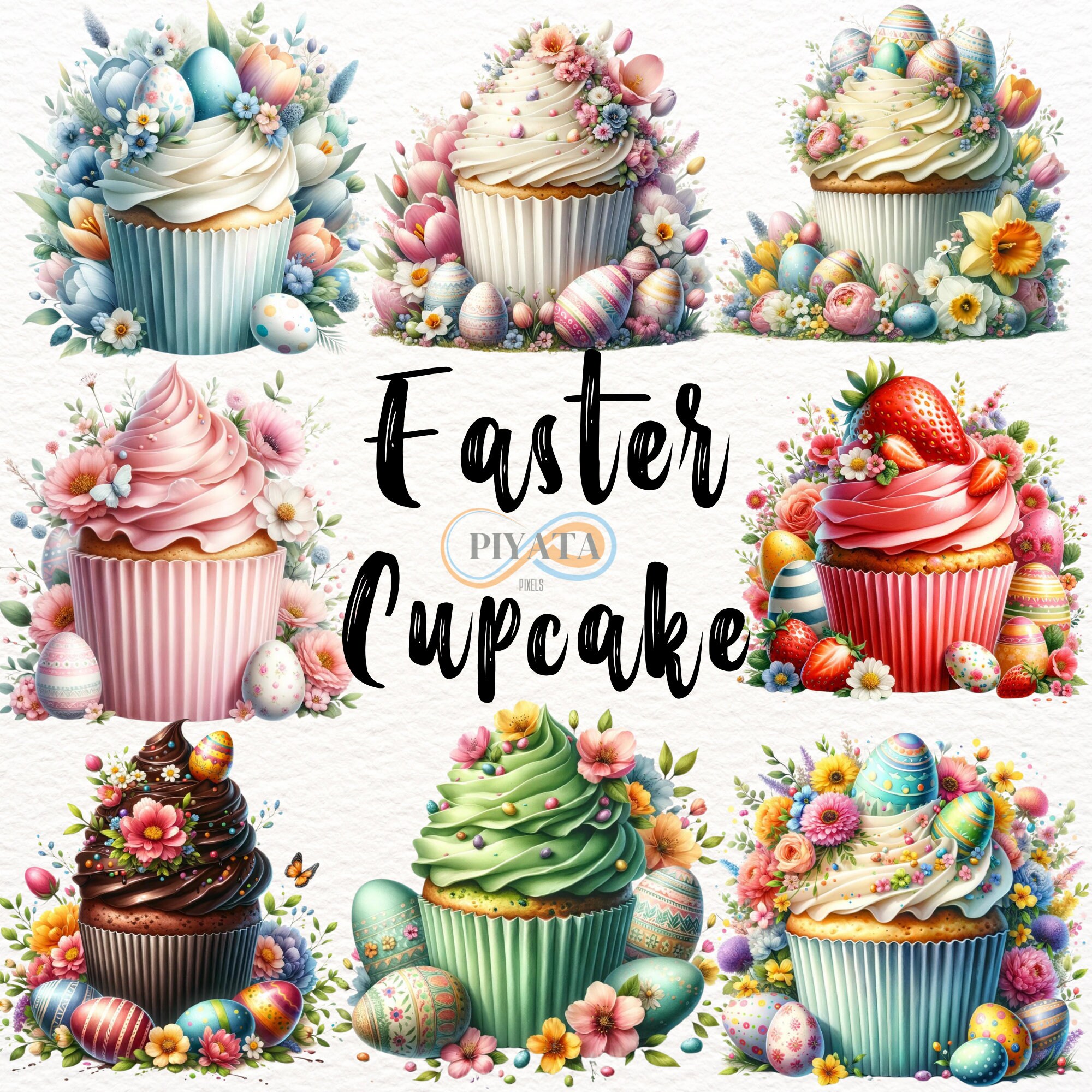 Easter Cupcake Clipart,easter Sweets PNG, Easter Sweets Cupcake,easter ...
