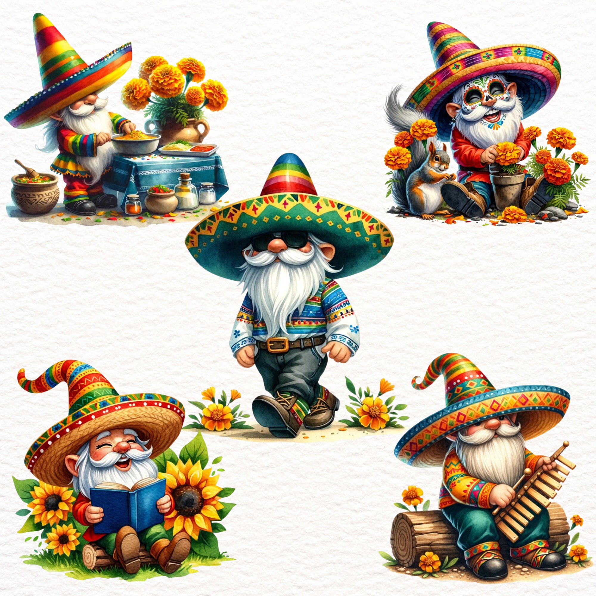 Watercolor Cinco De Mayo Gnomes,cinco De Mayo PNG Clipart, Mexican ...