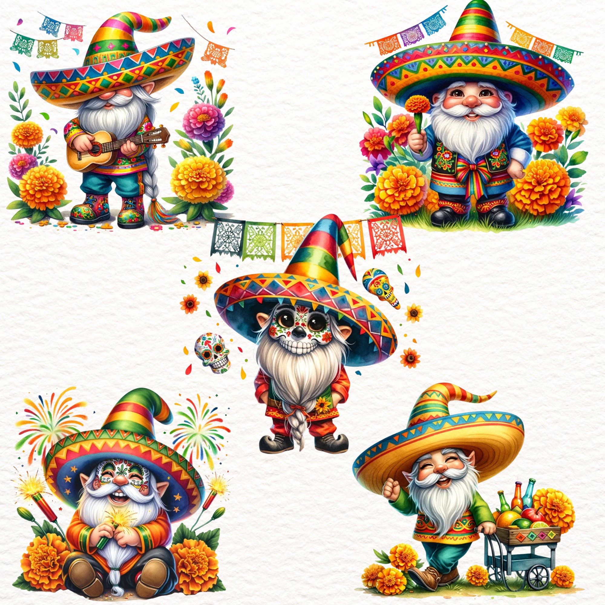Watercolor Cinco De Mayo Gnomes,cinco De Mayo PNG Clipart, Mexican ...