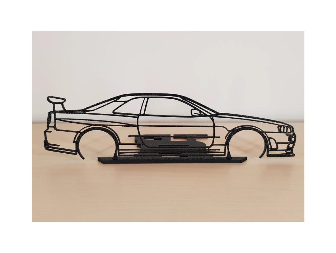 Nissan GTR R34 Silhouette Wall Art Desk Decoration - Etsy