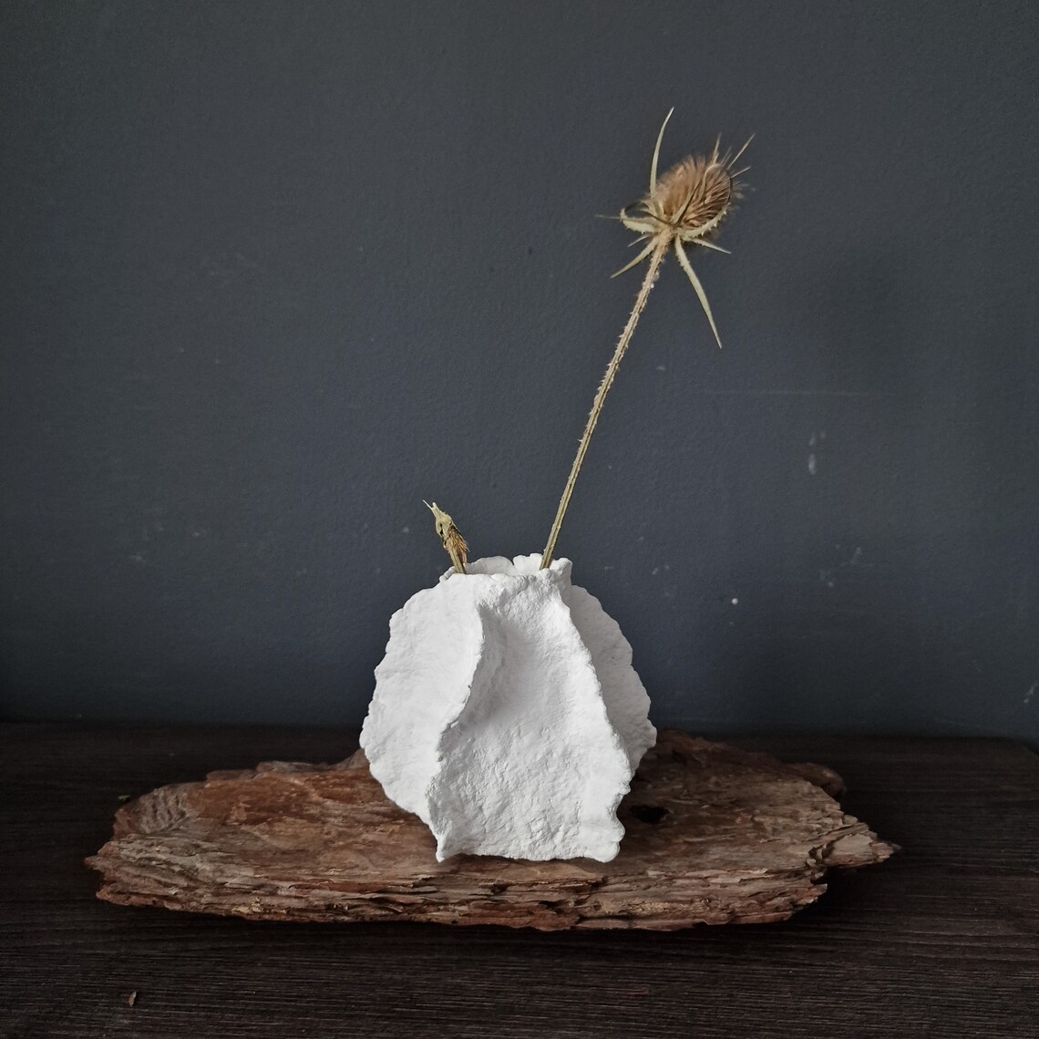 Small White Paper Mache Vase Organic Papier Mache Pot Wabi - Etsy