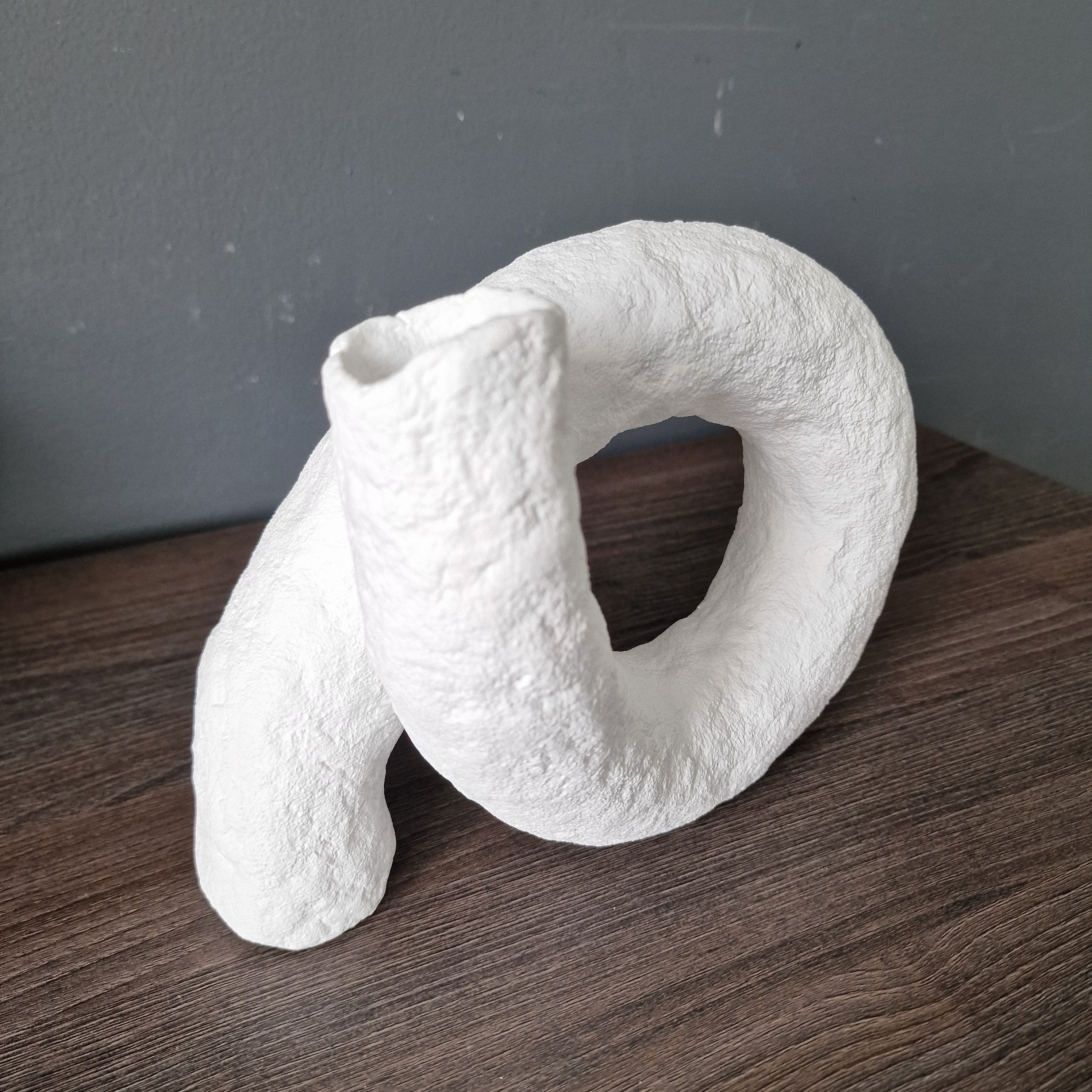 White Paper Mache Vase, Organic Papier Mache, Wabi Sabi Vessel ...