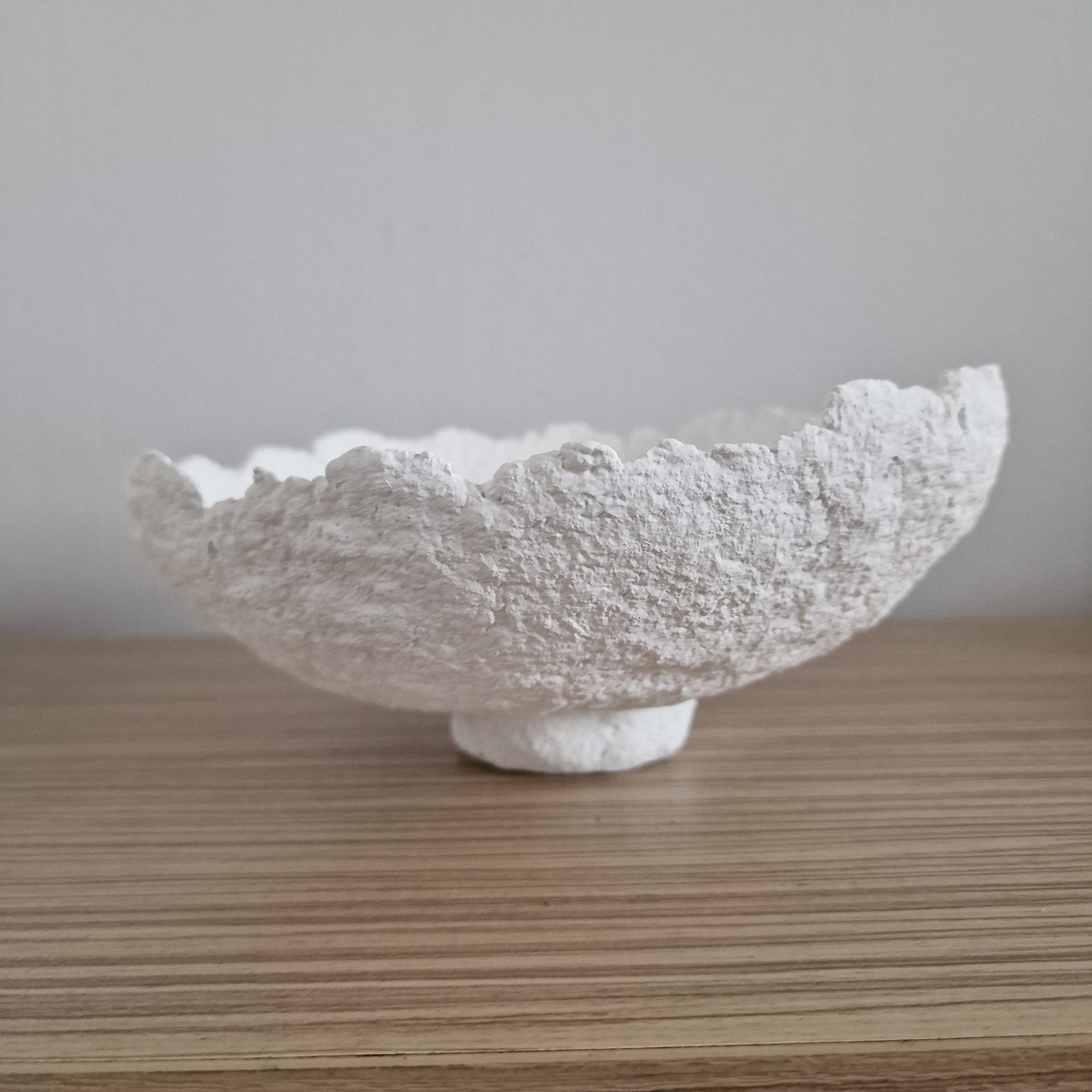 Paper Mache Bowl Organic Paper Mache Pot Wabi Sabi Vessel Rustic White ...