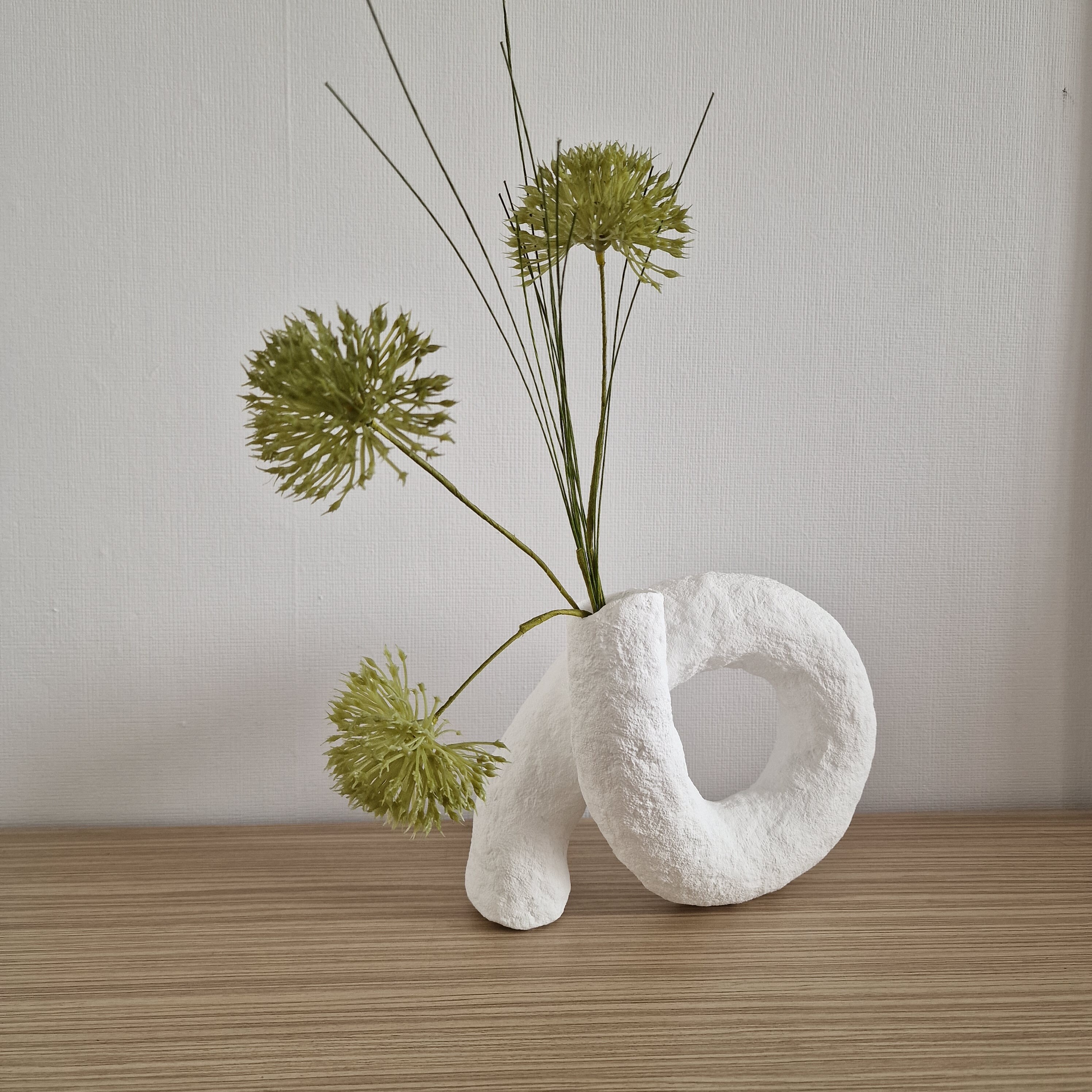 White Paper Mache Vase, Organic Papier Mache, Wabi Sabi Vessel ...