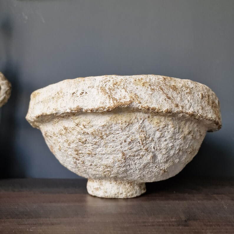 Large Paper Mache Bowl Organic Paper Mache Pot Wabi Sabi - Etsy