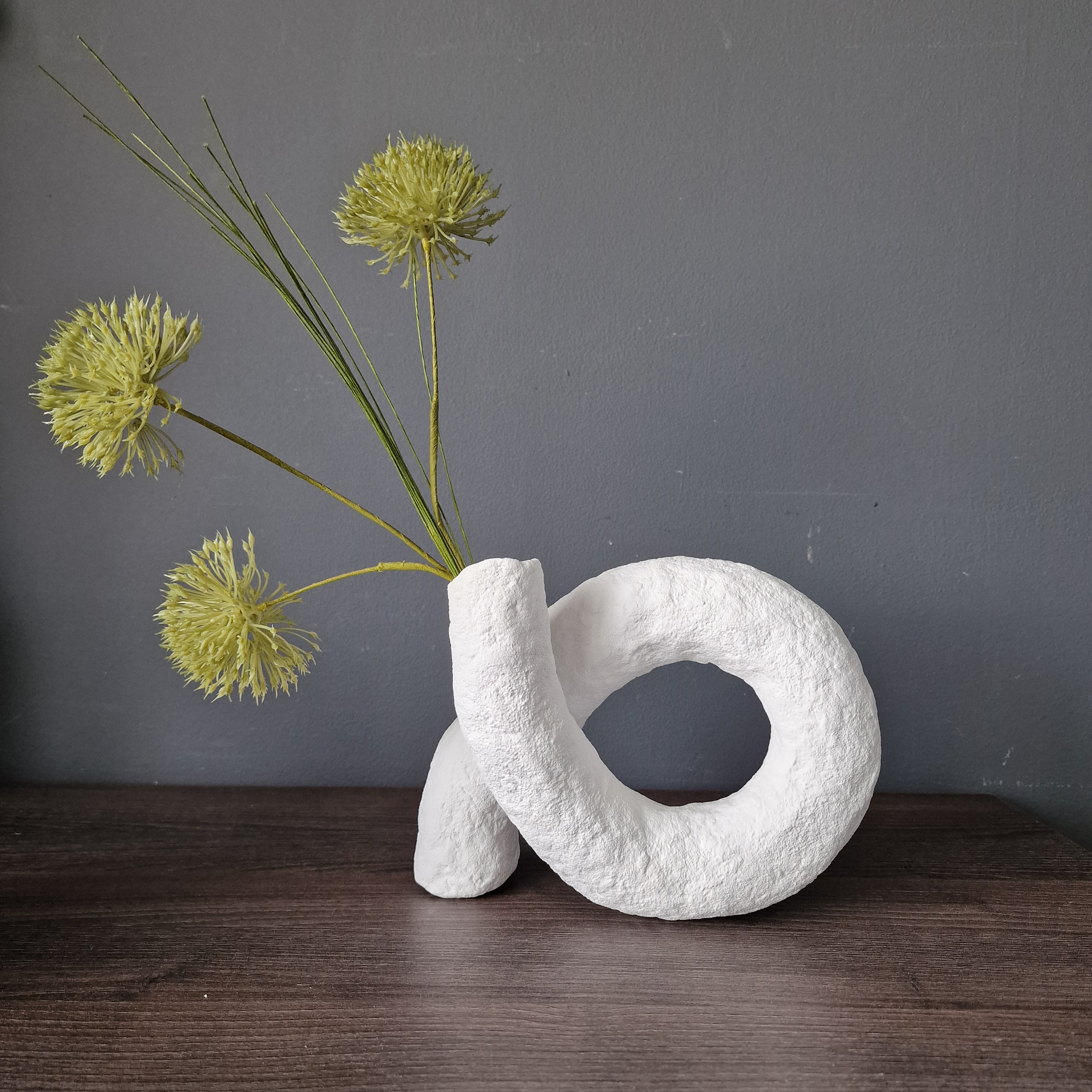 White Paper Mache Vase, Organic Papier Mache, Wabi Sabi Vessel ...