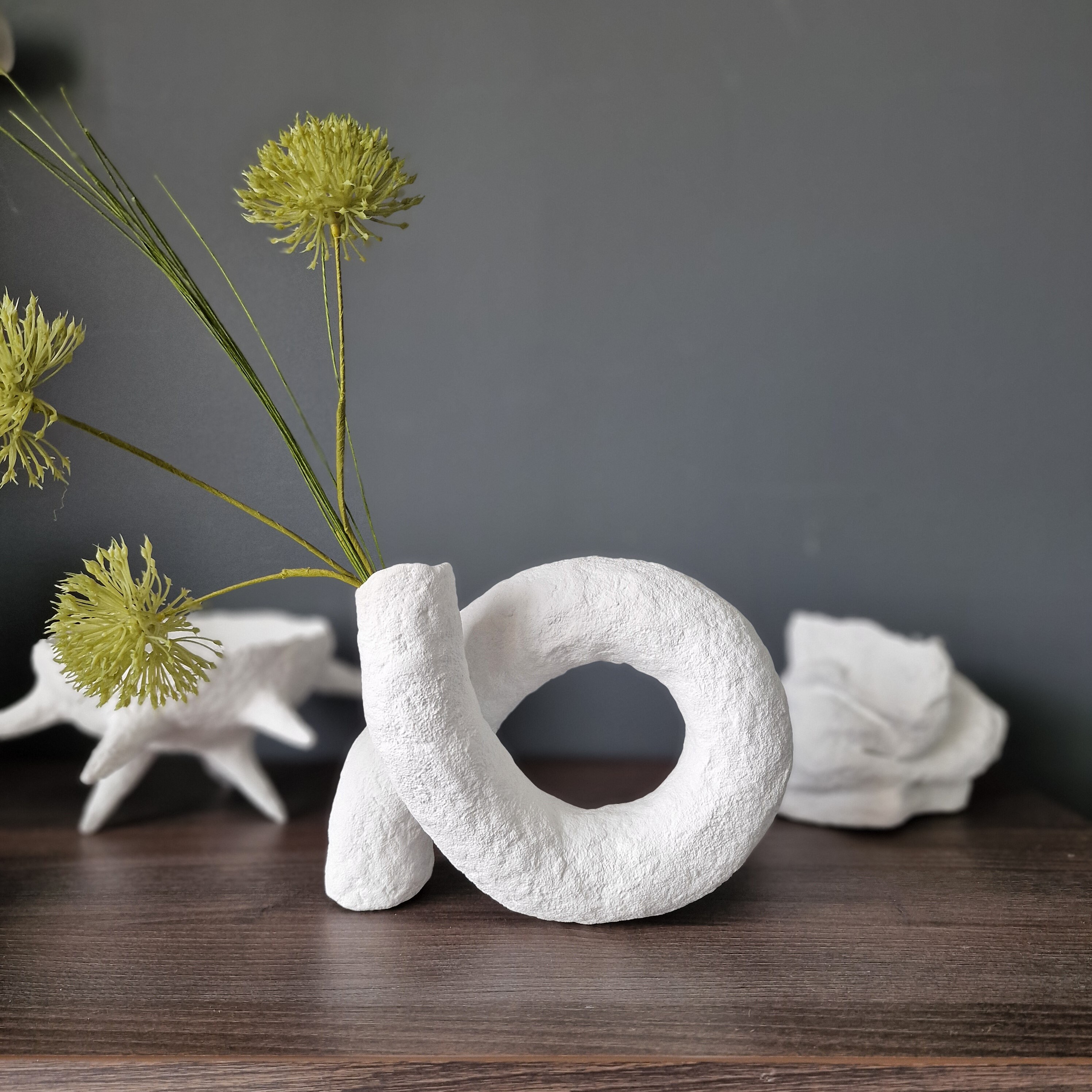 White Paper Mache Vase, Organic Papier Mache, Wabi Sabi Vessel ...