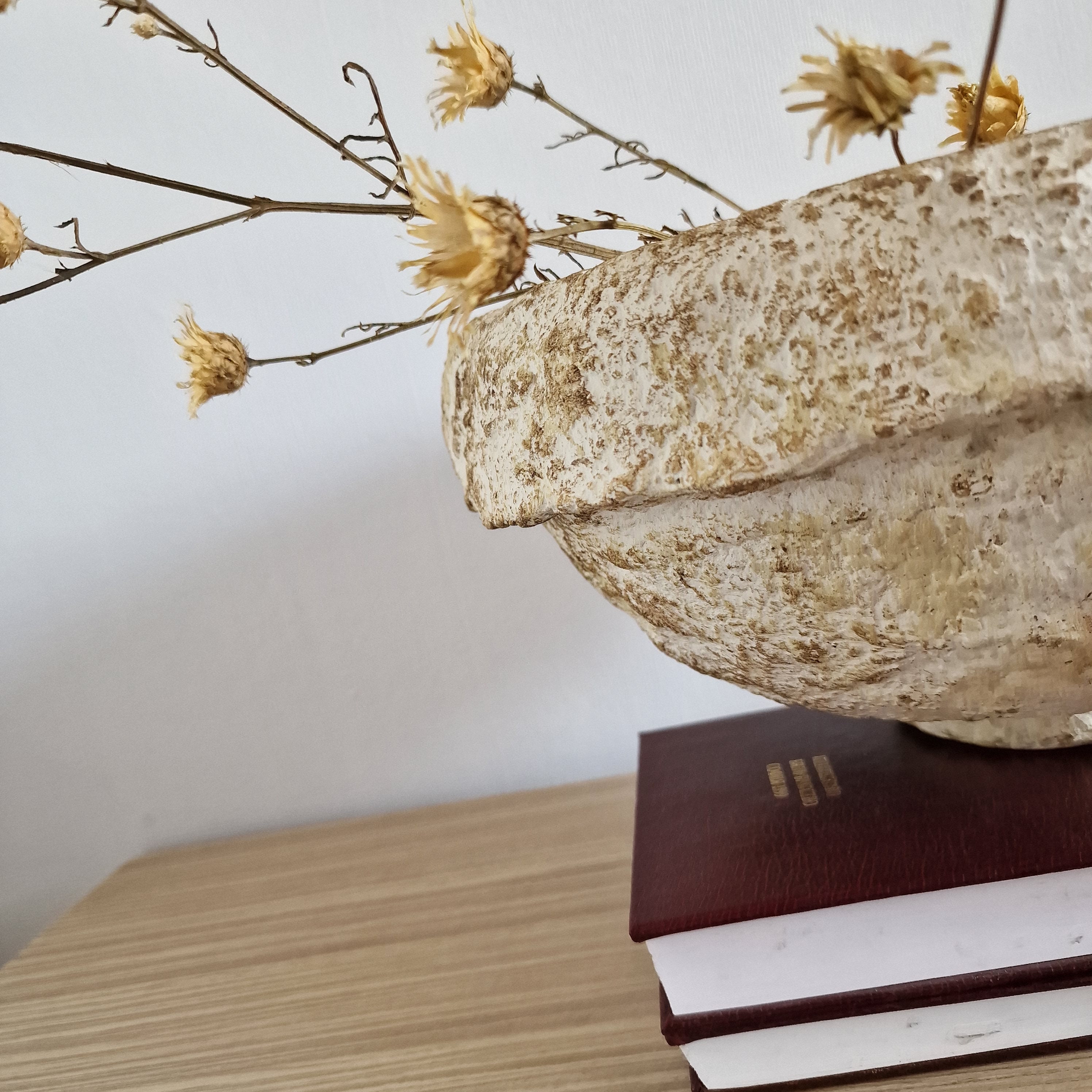 Large Paper Mache Bowl Organic Paper Mache Pot Wabi Sabi - Etsy