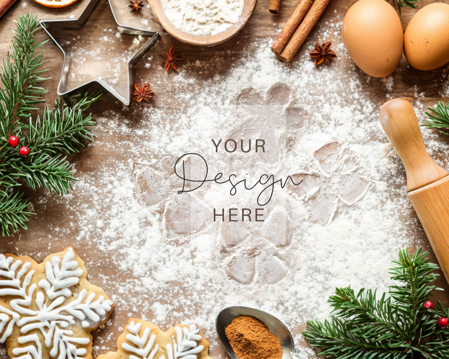 Christmas Digital Backdrop, Fun Custom Christmas Card, Flour Angels ...