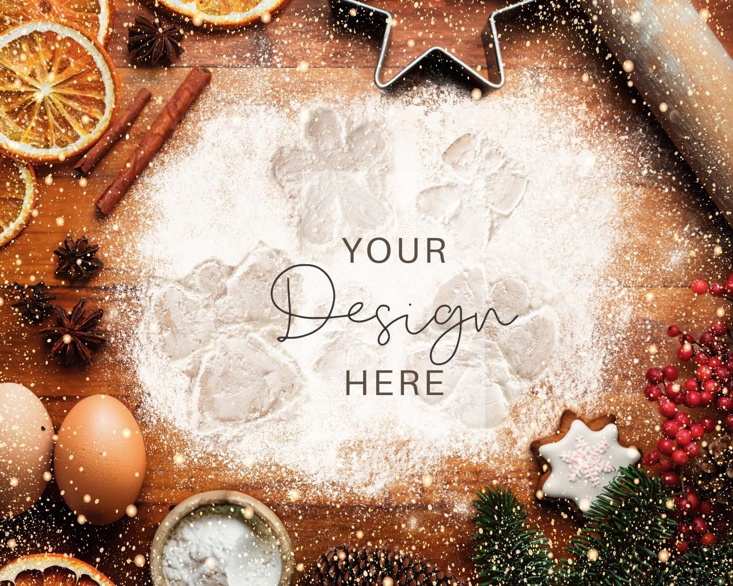 Christmas Cookie Digital Backdrop, Fun Christmas Card Photo, Christmas ...