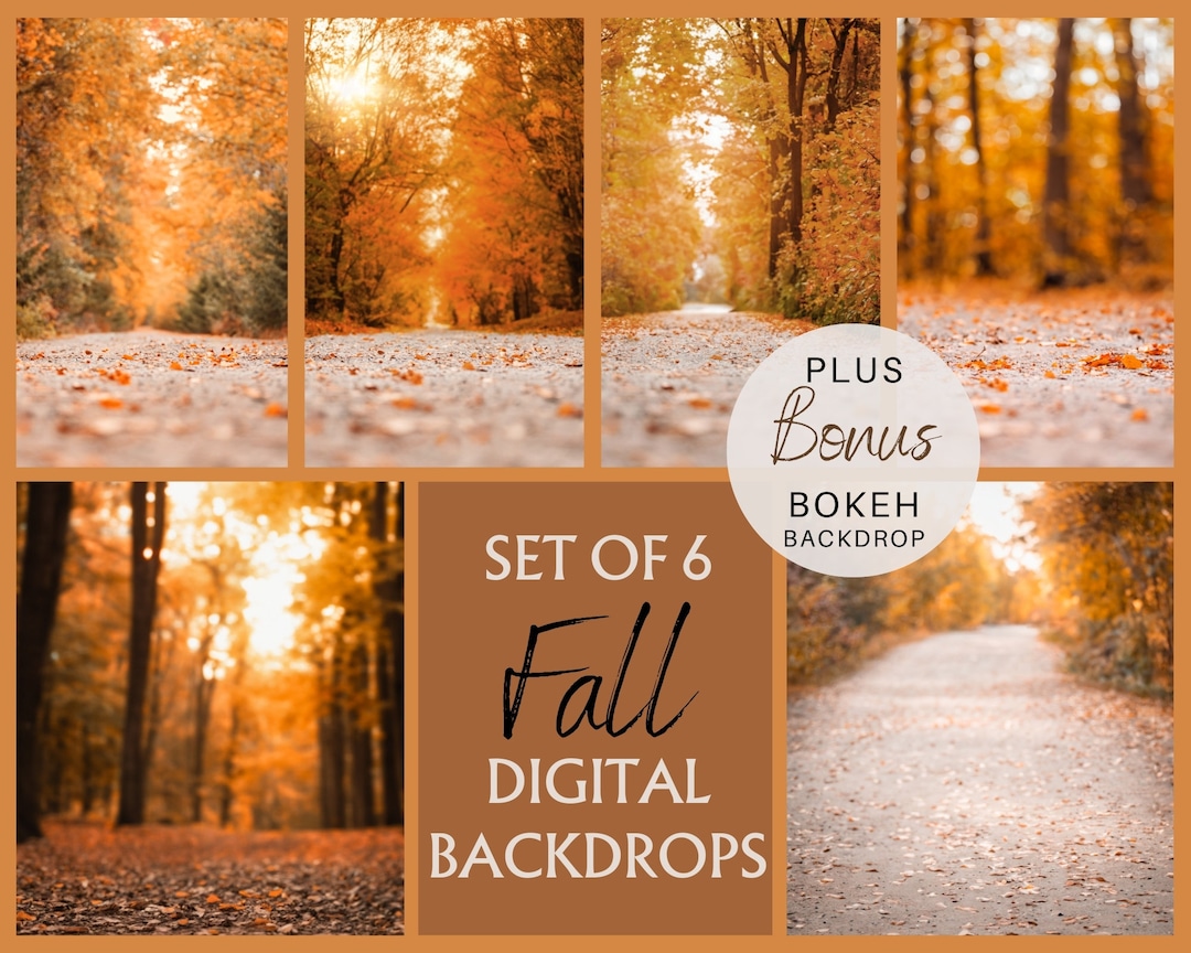 Set of 6 Fall Digital Backdrop, Fall Background, Photoshop Composite ...