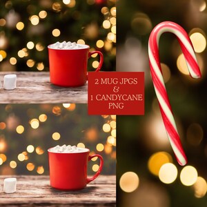 Christmas Mug Digital Backdrop, Christmas Background, Photoshop ...