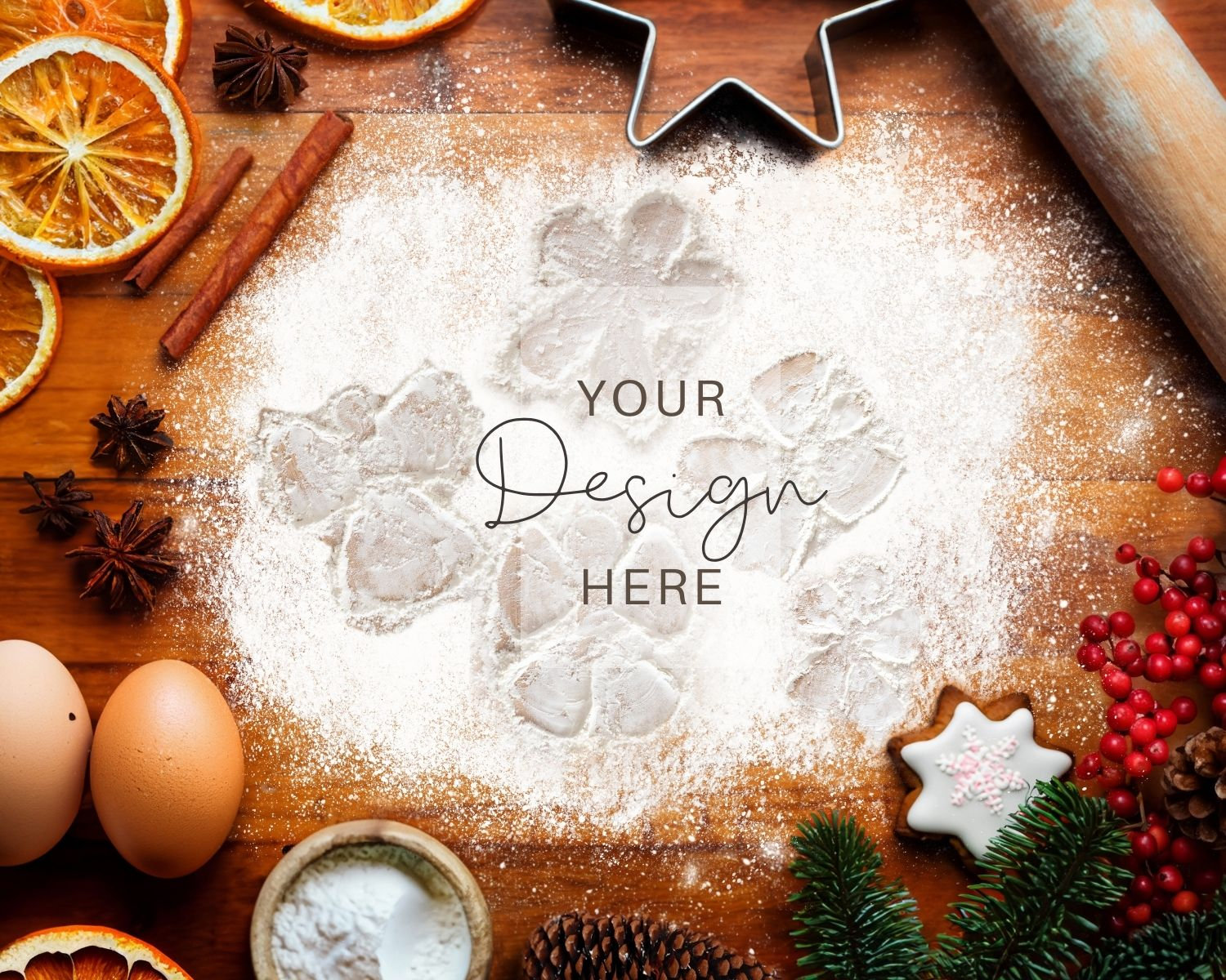 Christmas Cookie Digital Backdrop, Fun Christmas Card Photo, Christmas ...