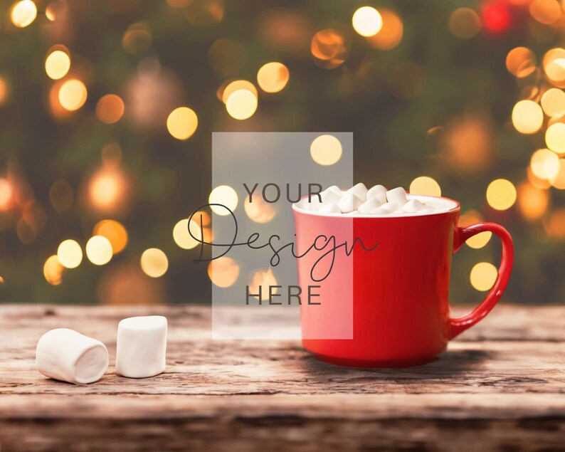 Christmas Mug Digital Backdrop, Christmas Background, Photoshop ...