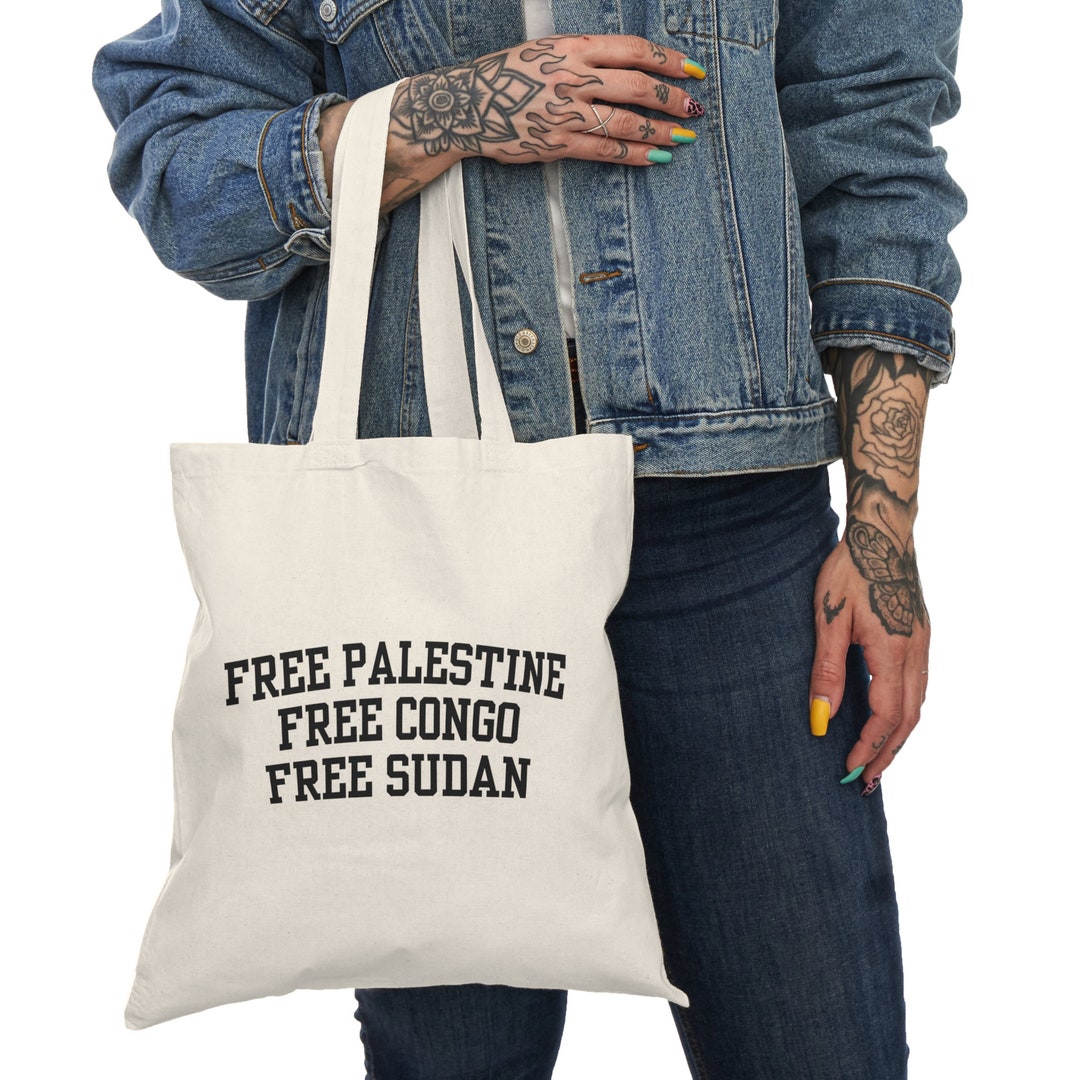 Free Palestine Free Congo Free Free Sudan Natural Tote Bag - Etsy