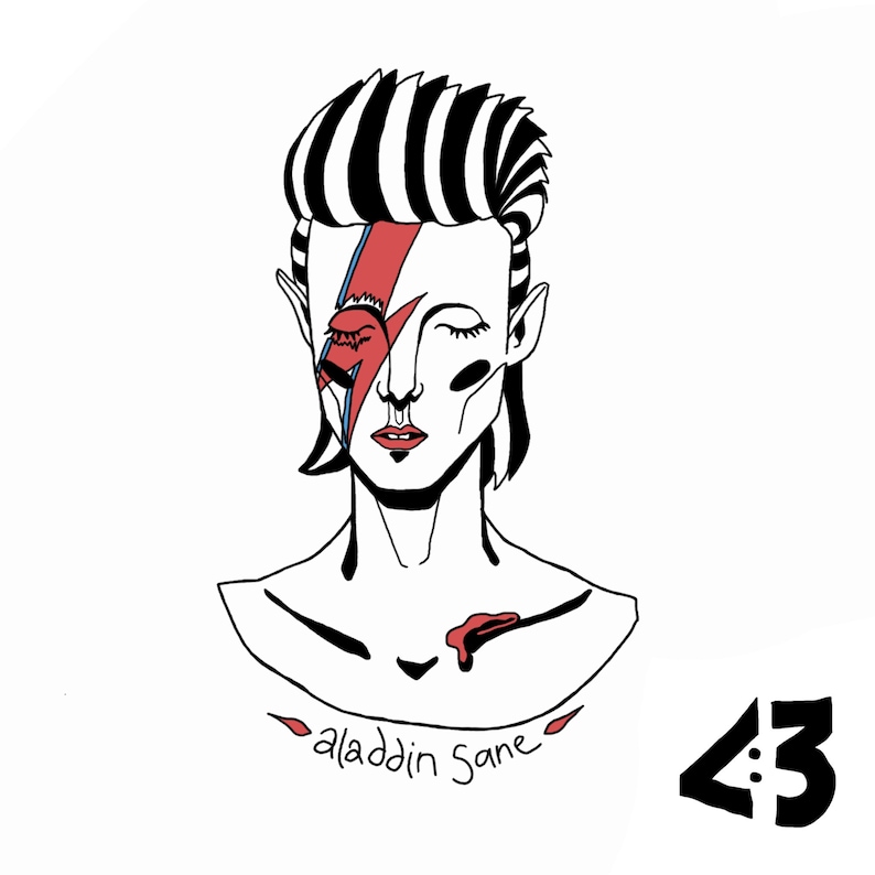 Bowie Aladdin Sane - Tattoo Design - Etsy