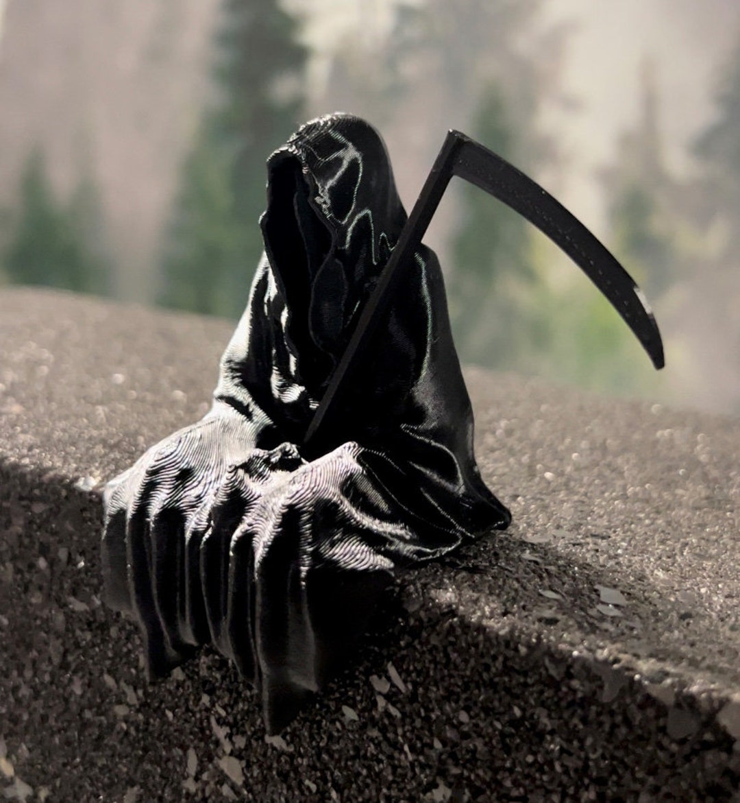 Grim Reaper Sitting / Bookshelf Decor / Death Figure / Shelf Decor ...