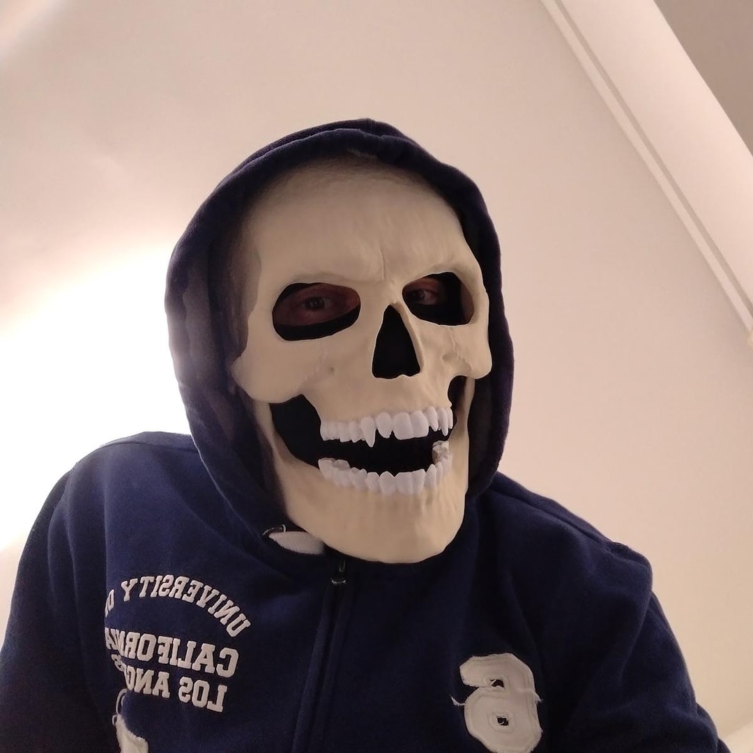 Skull Mask With Moving Jaw - Skeleton Mask - Etsy