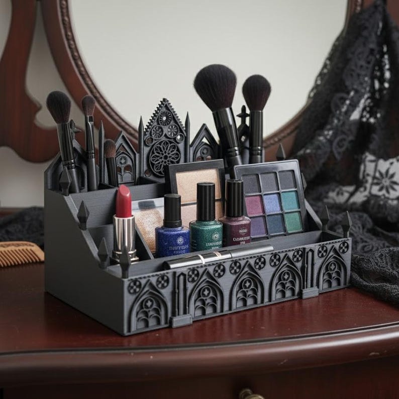 Gothic Cathedral Makeup Organizer - Gothic Makeup Brush Holder - Etsy