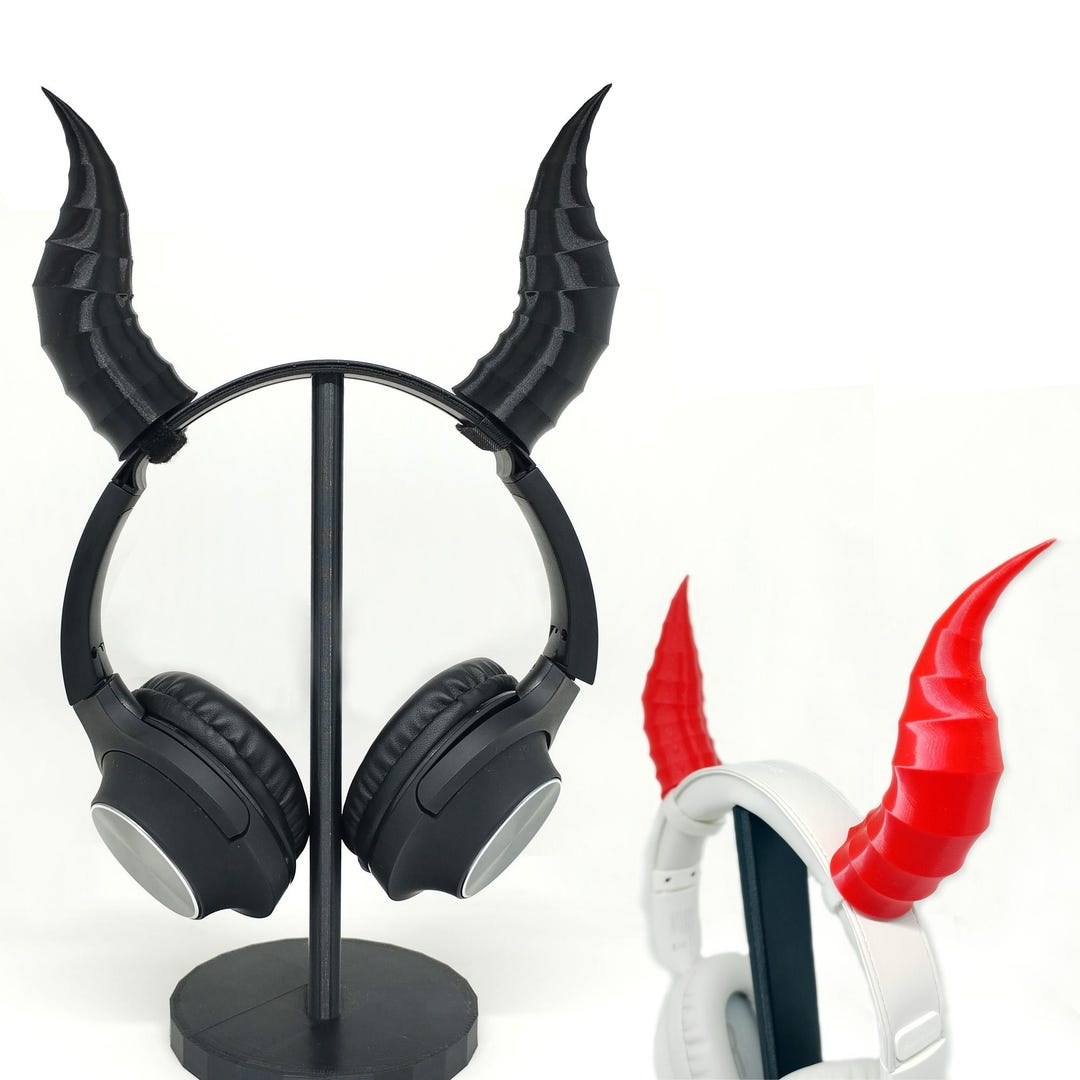Black and Red Devil Horns / Dragon Horns / Headphone Horns / Headset ...
