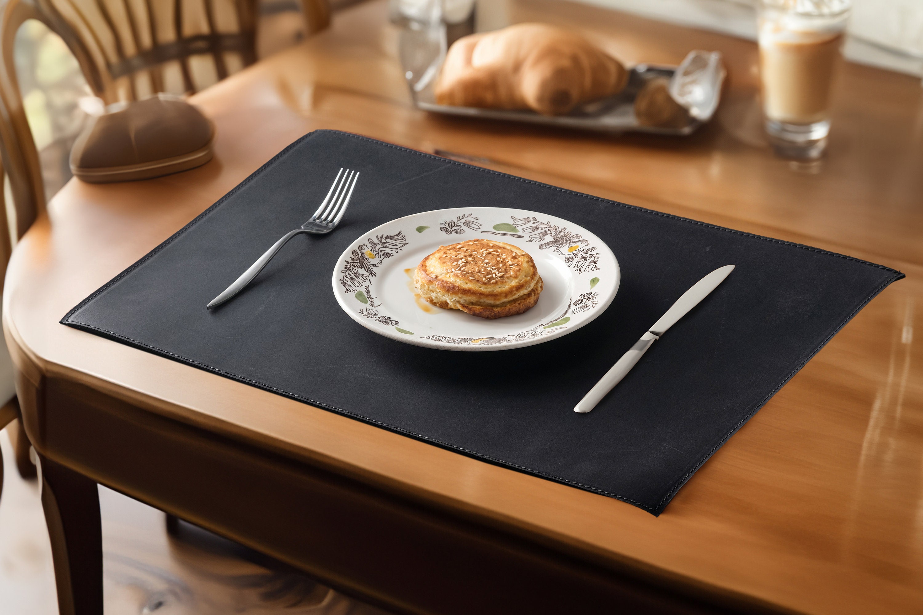 Distressed Genuine Leather Placemat, Handmade Placemats for Dining ...