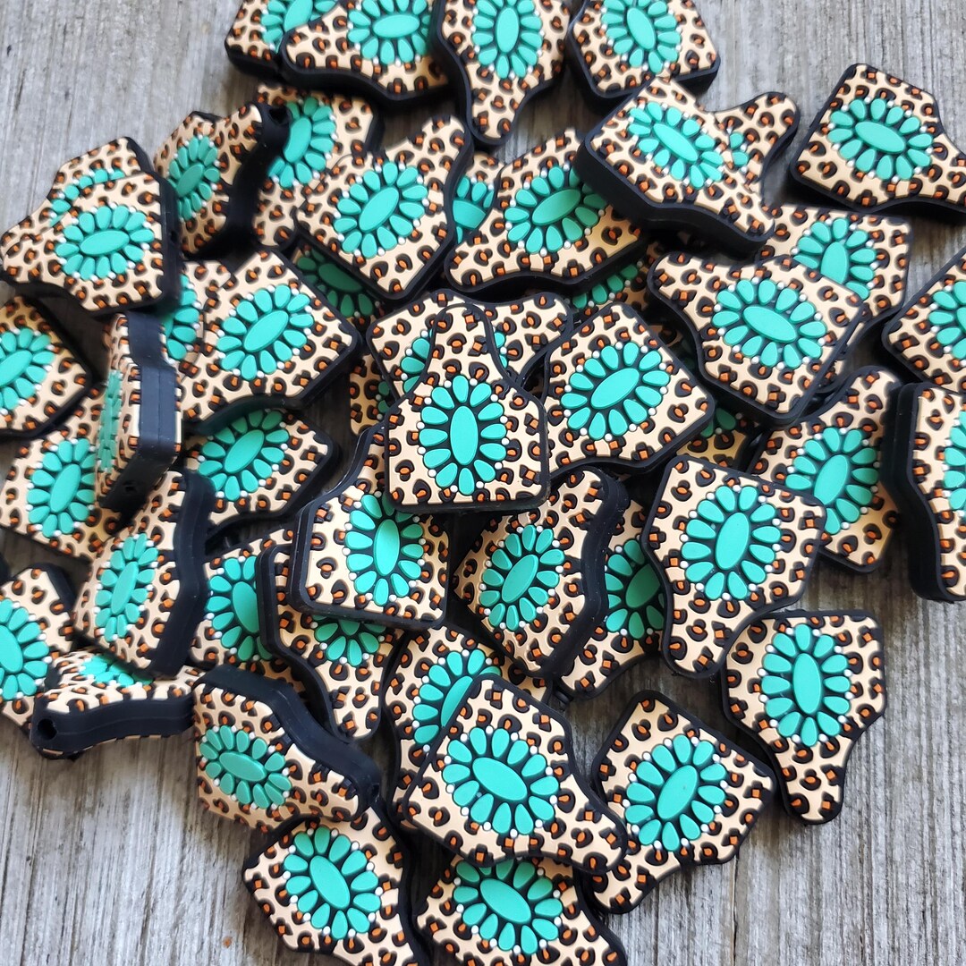 Cheetah/turquoise Tag Focal Bead - Etsy