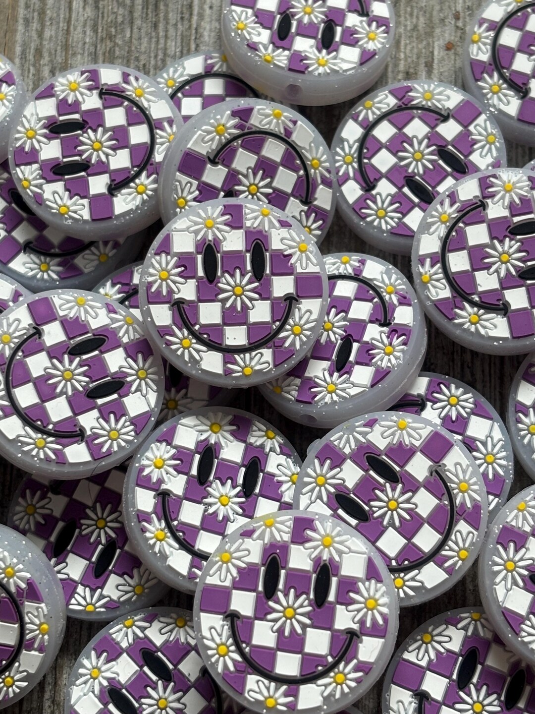 Smiley Daisy Face Focal Bead - Etsy