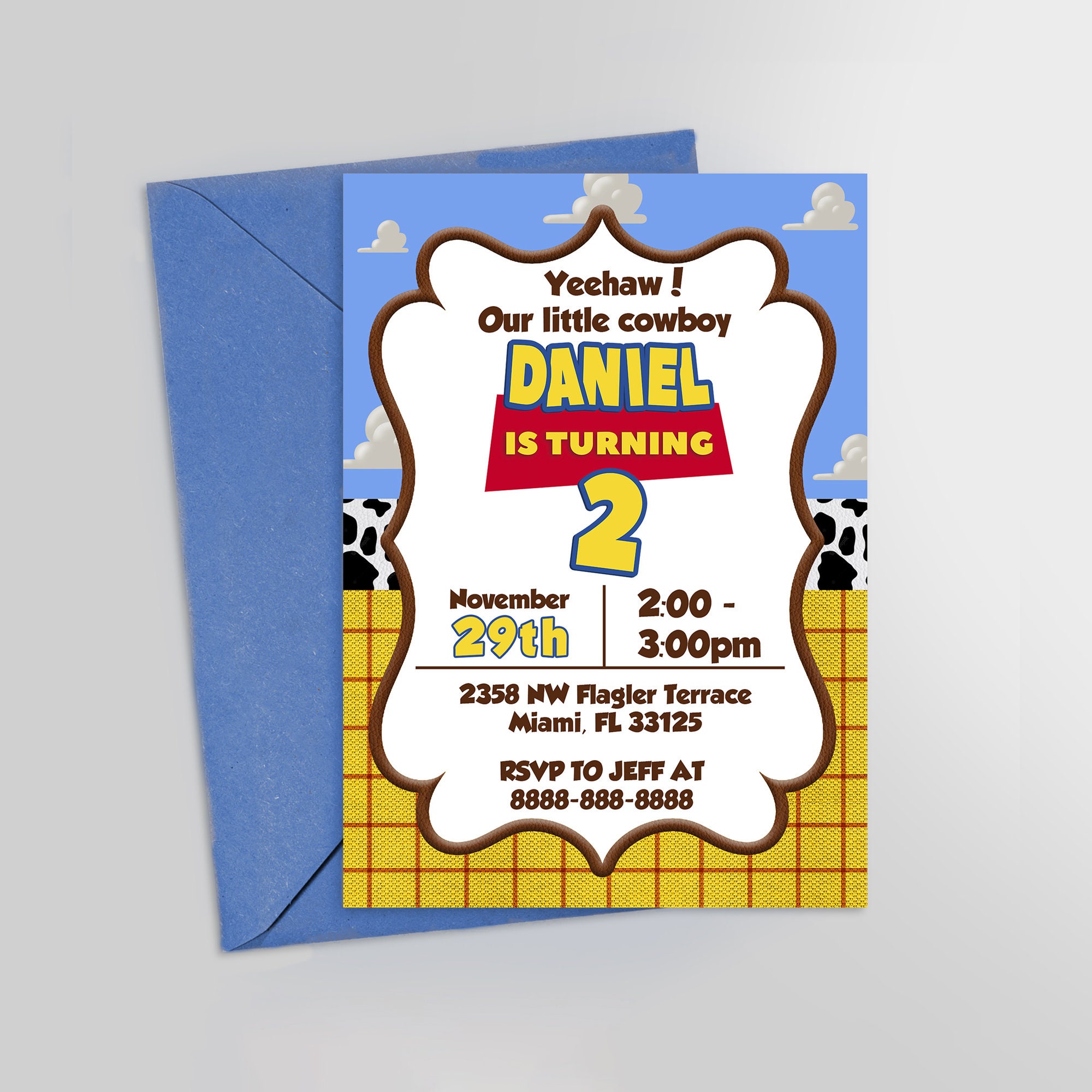 Toy Story Birthday Invitation Beautiful Design With Customized Logo ...