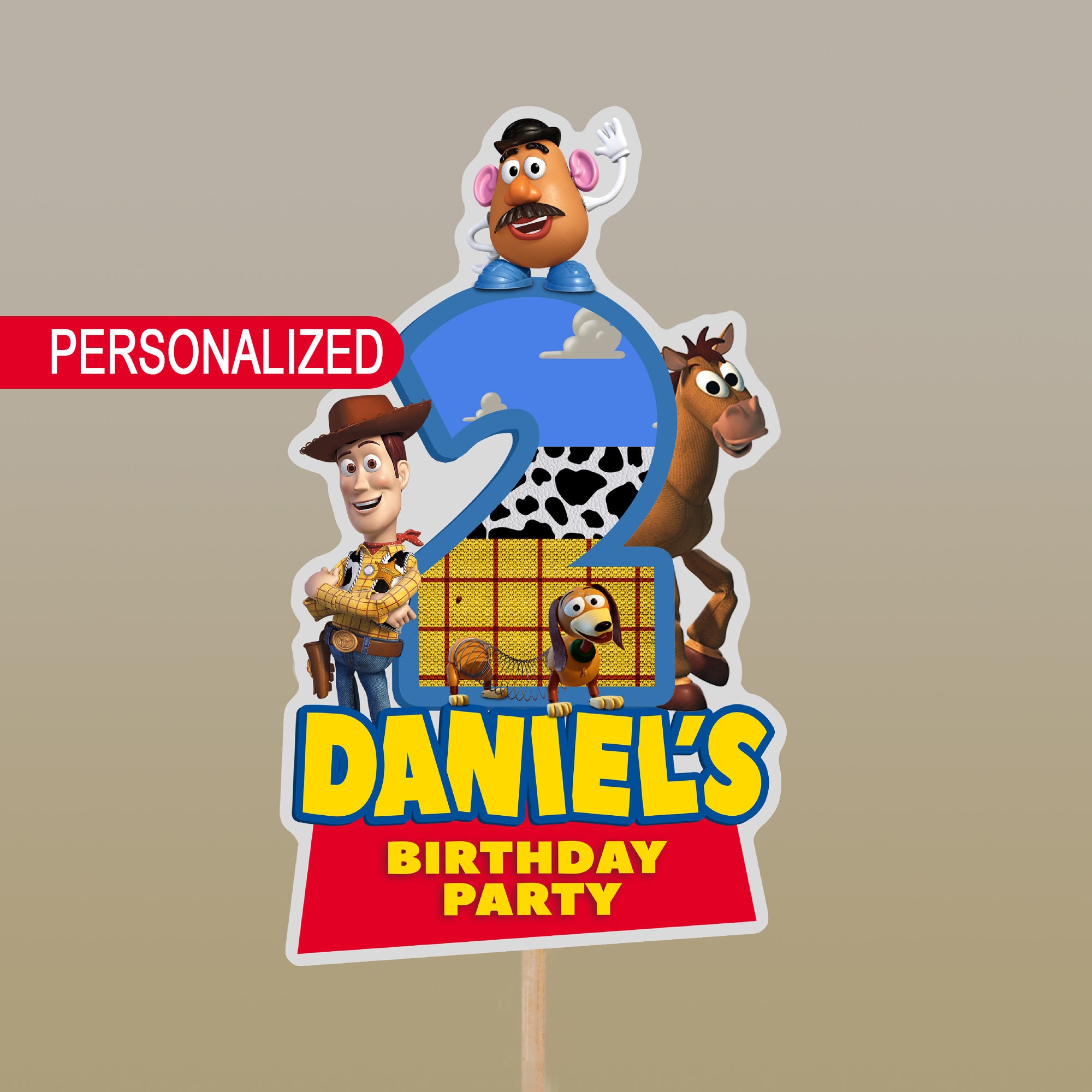 Personalized Toy Story Cake Topper Printable PNG File Custom Woody Cake ...