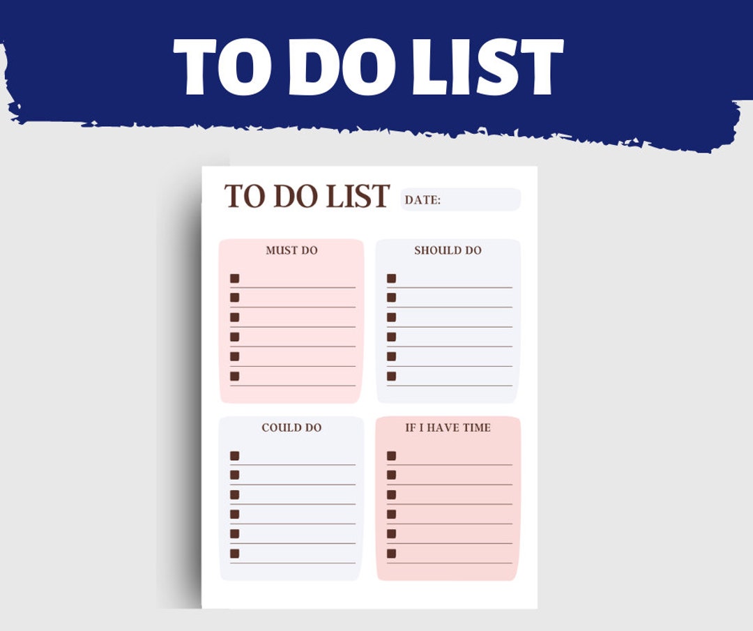 Printable to Do List Simple Task List to Do List Tracker - Etsy