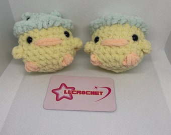 DIGITAL PATTERN of Amigurumi Duck With a Frog Hat Small Plush Duck Frog ...