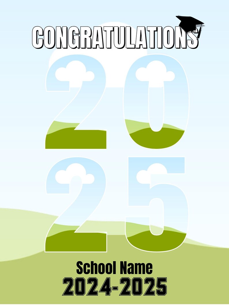 Class of 2024 2025 Graduation Sign Printable | Editable Canva Template ...