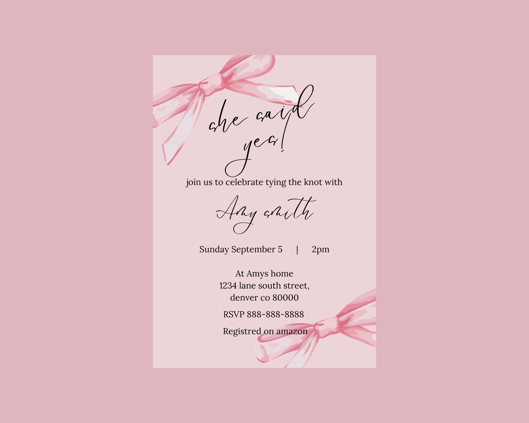She Said Yes Bridal Shower Invitation - Etsy