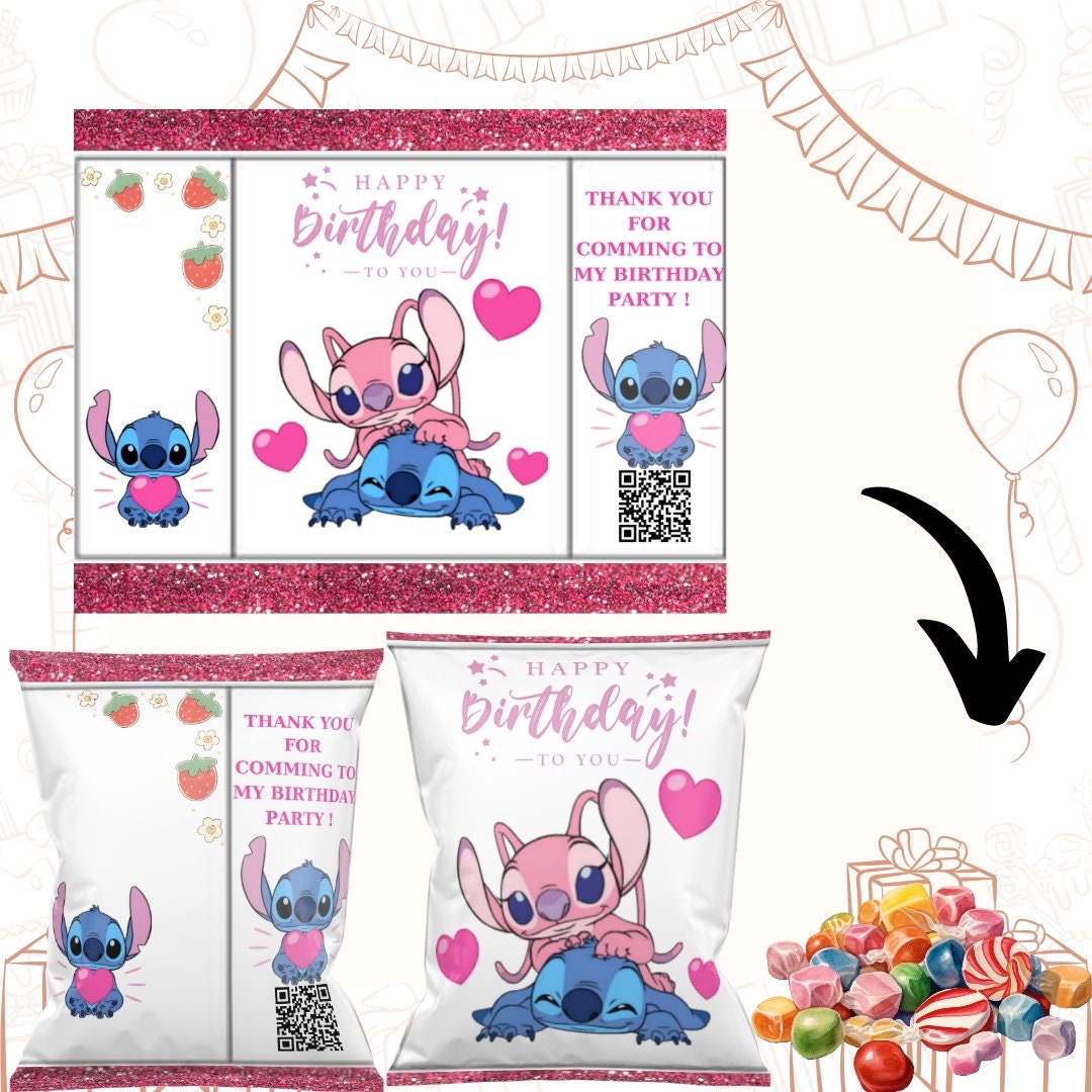 Name Age Personalized, Stitch and Lilo, Chip Bag Custom, Digital ...