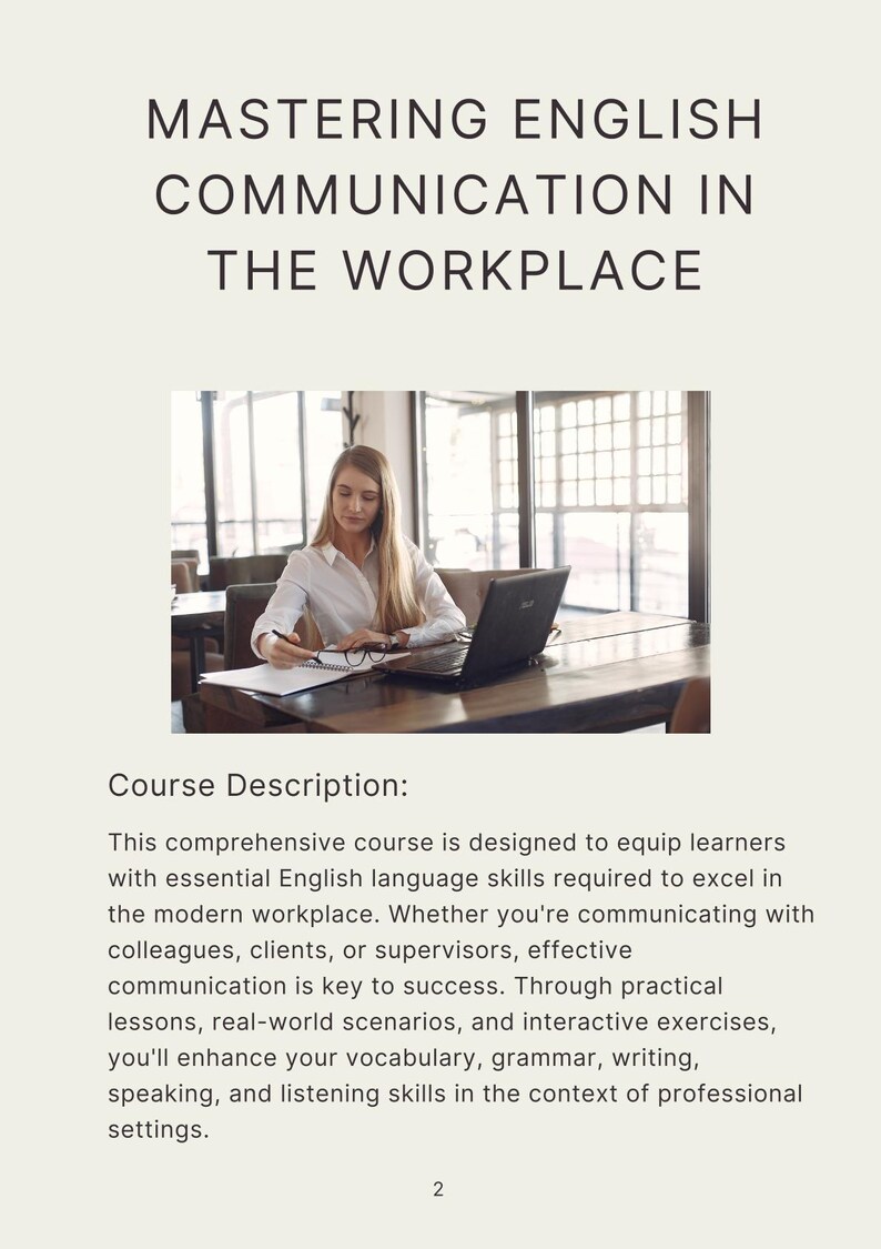 English Course for Professional Success - Etsy