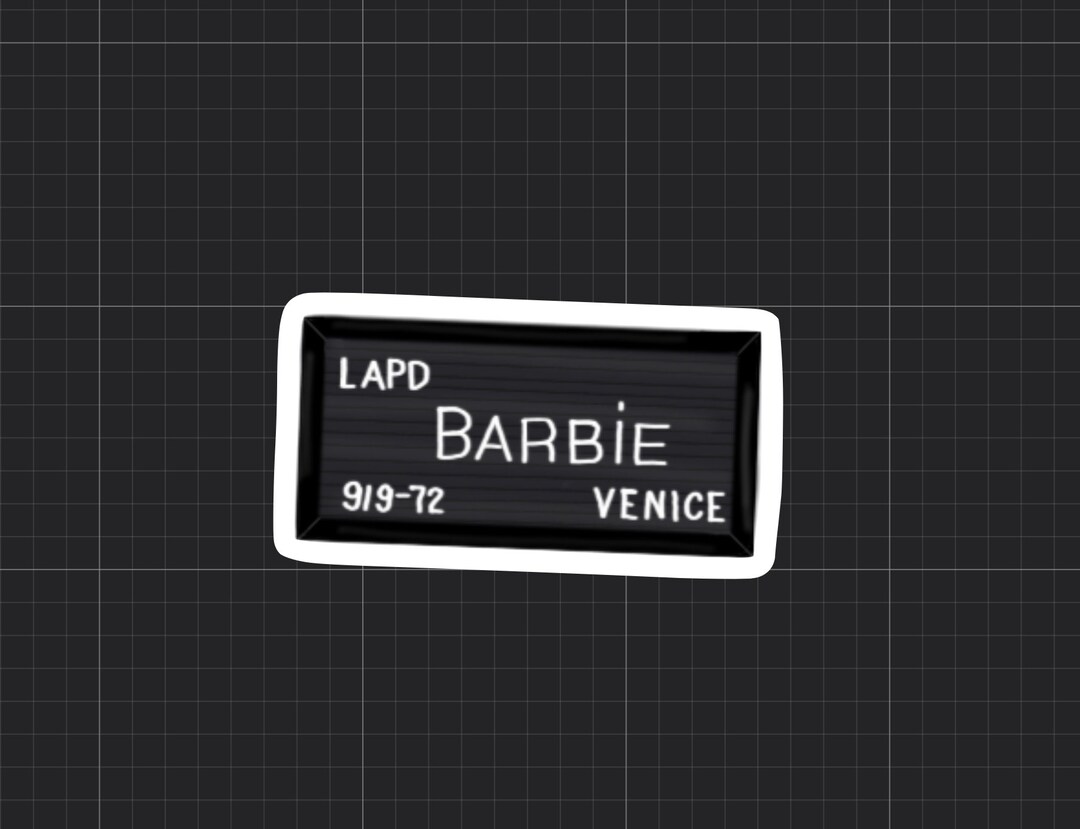 Barbie Mugshot Plate Sticker - Etsy