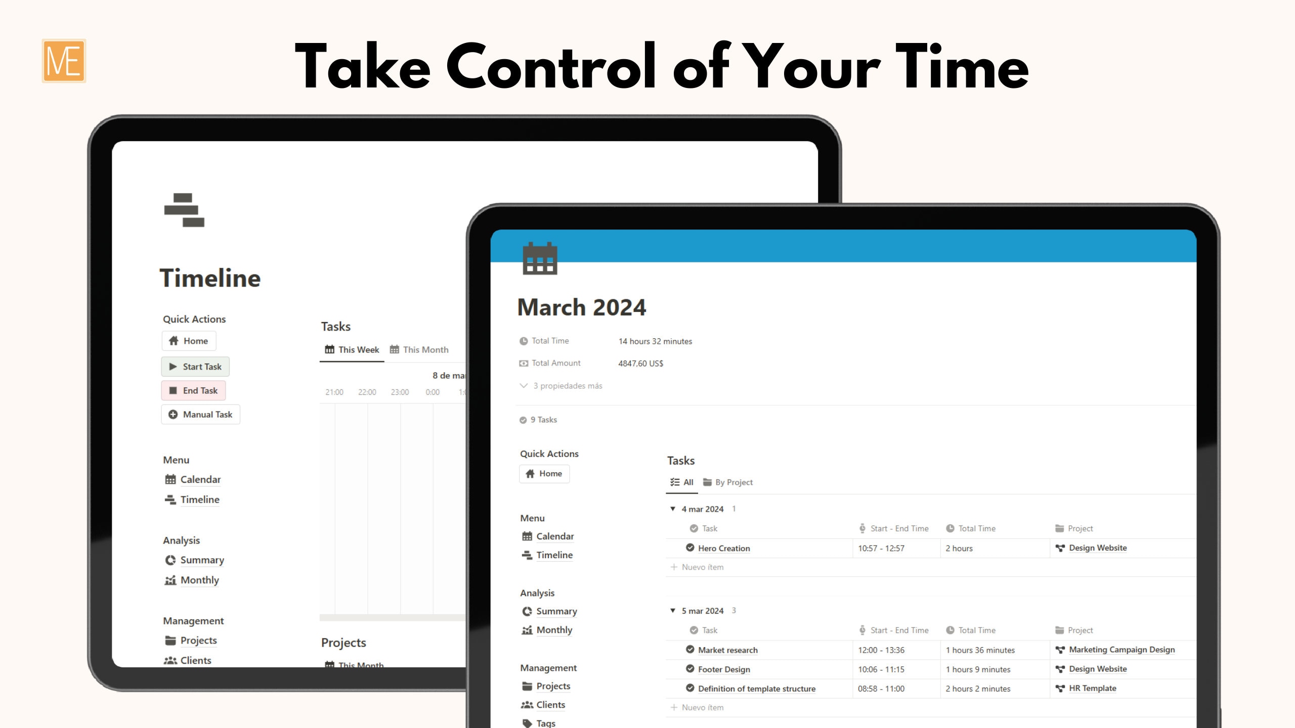Time Tracker a Notion Template, Manage Your Projects, Clients, and ...
