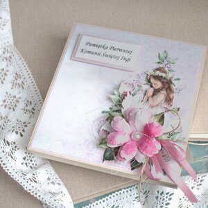 Holy Communion Wooden Card for Girl, Personalized Gift for Confirmation ...