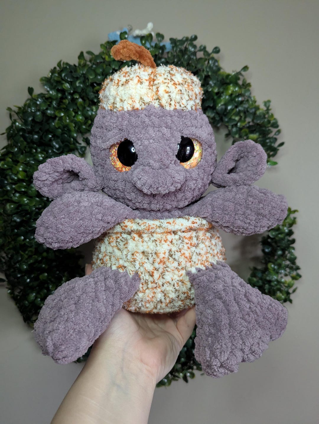 Grumpkin the Baby Goblin in a Pumpkin, Crochet Goblin, Goblin Plush ...