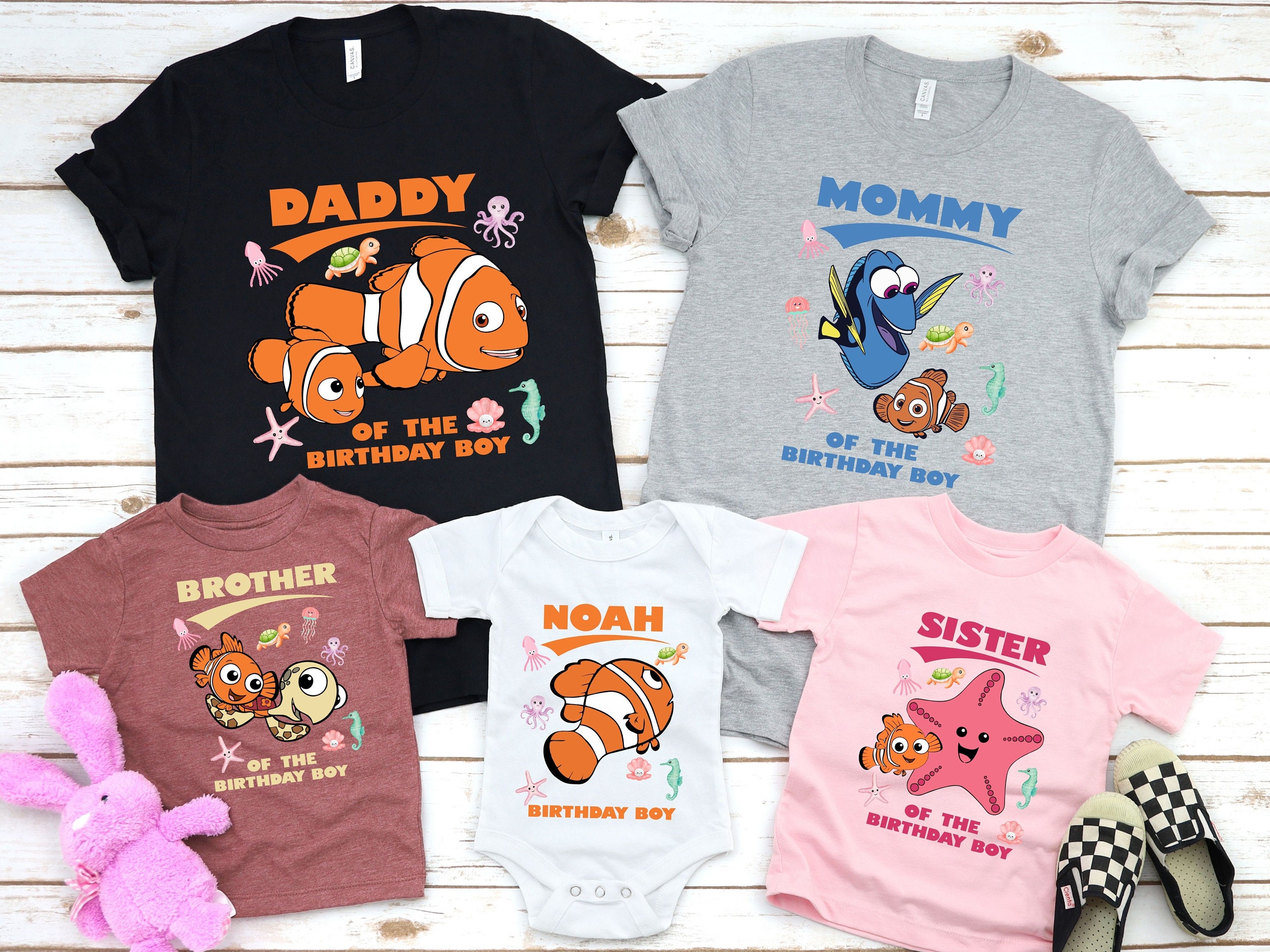 Personalized Disney Family Finding Nemo Birthday Shirt, Disney Pixar ...