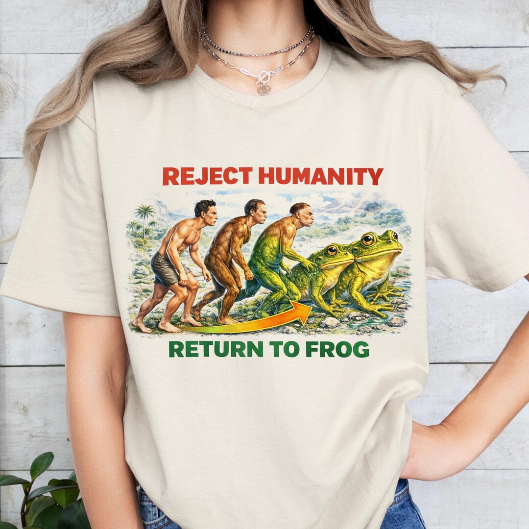 Reject Humanity Meme T-shirt, Weirdcore Vintage Frog Graphic Shirt ...